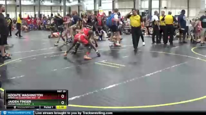 96 lbs Round 2 (6 Team) - Jaiden Finger, Untouchables Black vs Adonte ...