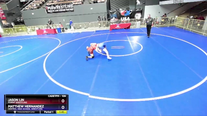 106 lbs Cons. Round 2 - Jason Lin, Poway Wrestling vs Matthew Hernandez ...