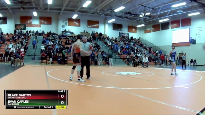 113 lbs Champ. Round 2 - Evan Caples, Cambridge vs Blake Bartos ...