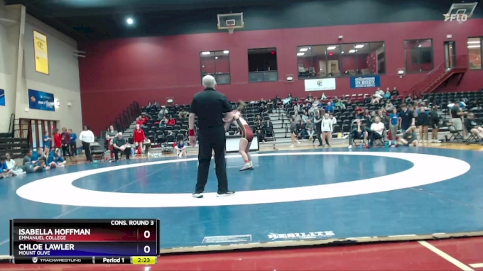 130 lbs Cons. Round 3 - Isabella Hoffman, Emmanuel College vs Chloe ...