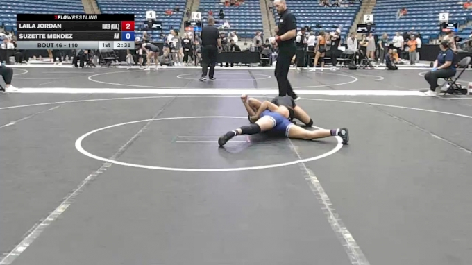 110 lbs Champ. Round 2 - Suzette Mendez, Avila vs Laila Jordan, Baker ...