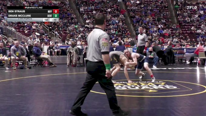 133 lbs 7th Place - Ben Straub, Mifflinburg vs Drake McClure, Bentworth