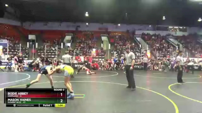 102 lbs Round 3 (4 Team) - Bodie Abbey, Hartland vs Mason Haines ...