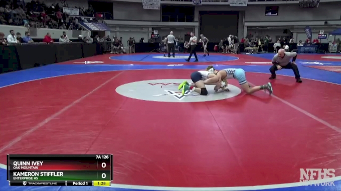 7A 126 lbs Champ. Round 1 - Kameron Stiffler, Enterprise HS vs Quinn ...
