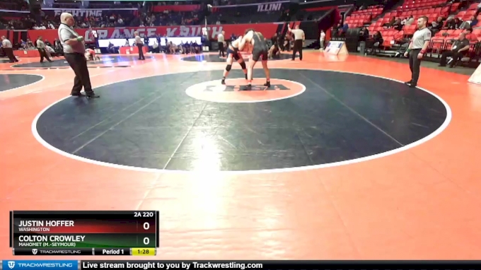 2A 220 lbs Champ. Round 1 - Colton Crowley, Mahomet (M.-Seymour) vs ...