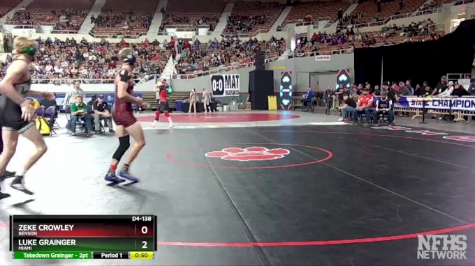 D4-138 lbs Cons. Semi - Luke Grainger, Miami vs Zeke Crowley, Benson