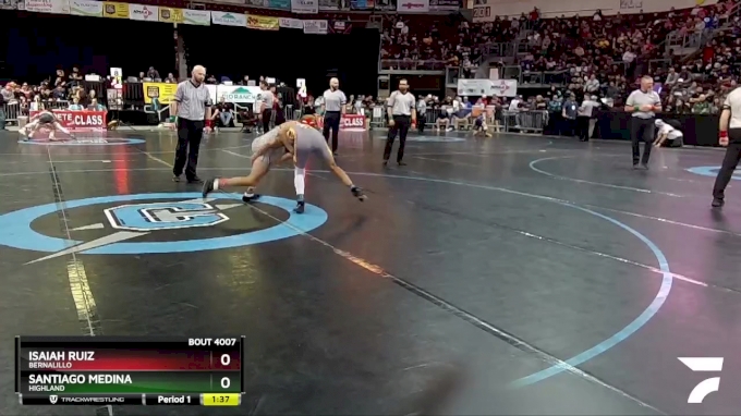 4A 107 lbs Champ. Round 1 - Isaiah Ruiz, Bernalillo vs Santiago Medina ...