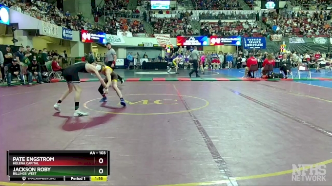 AA - 103 lbs Champ. Round 1 - Jackson Roby, Billings West vs Pate ...