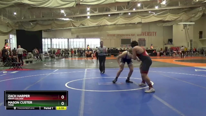 197 lbs Cons. Round 3 - Zach Harper, Hiram College vs Mason Custer, Trine