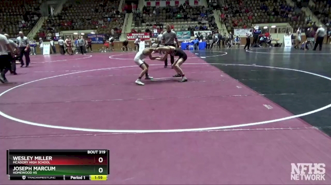 106 lbs 1st Place Match - Joseph Marcum, Homewood Hs vs WESLEY MILLER ...