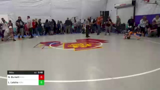 56 lbs Consi Of 8 #1 - Noah Burkett, Punxsutawney vs Leonidas Latsha, York