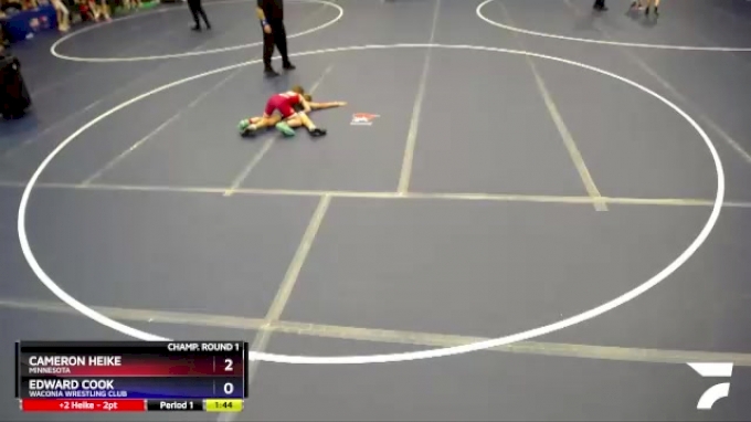 77 lbs Champ. Round 1 - Cameron Heike, Minnesota vs Edward Cook ...