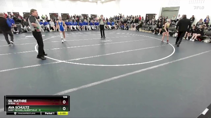 106 lbs Round 3 (4 Team) - Ava Schultz, Saint Michael/Albertville vs ...