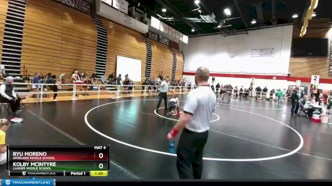 126 lbs Cons. Semi - Kolby McIntyre, Lander Middle School vs Ryu Moreno ...