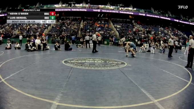 3A 138 lbs Champ. Round 1 - Kevin O`Brien, West Rowan High School vs ...