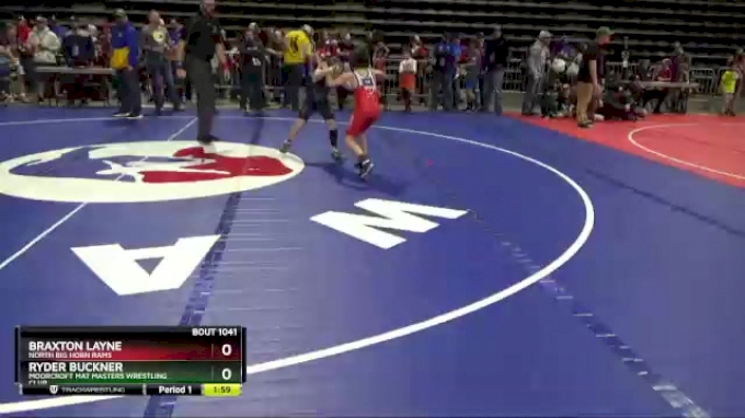 77 lbs Champ. Round 2 - Braxton Layne, North Big Horn Rams vs Ryder ...
