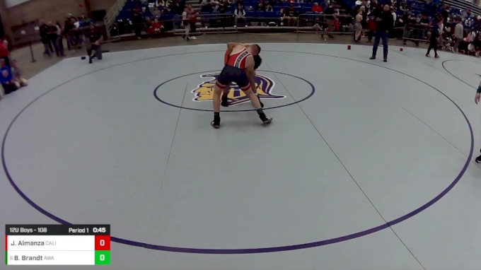 12U Boys - 108 lbs Champ. Round 2 - Julian Almanza, California vs Brody ...