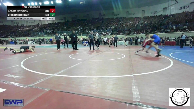 128 lbs Consi Of 64 #2 - Caleb Turgeau, Union JH vs Bristin Brittain ...