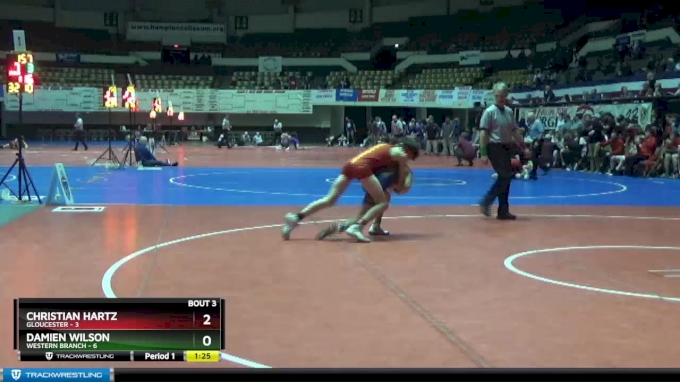 120 lbs Quarterfinals (8 Team) - Christian Hartz, Gloucester vs Damien ...