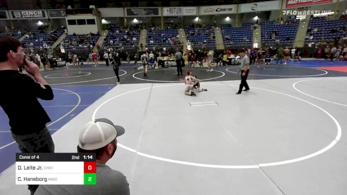 69 lbs Consi Of 4 - David Leite Jr., Chatfield WC vs Charlie Haneborg, Mwd