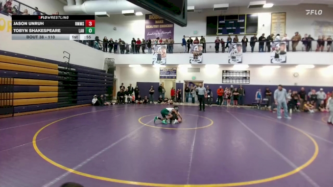 110 lbs Quarterfinal - Tobyn Shakespeare, Lander Middle School vs Jason ...