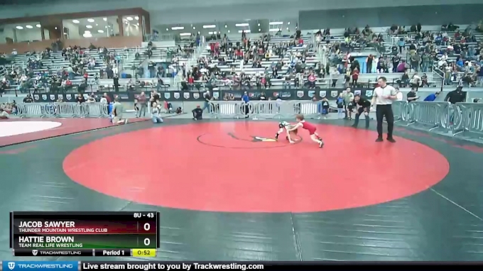 43 lbs Cons. Round 2 - Hattie Brown, Team Real Life Wrestling vs Jacob ...