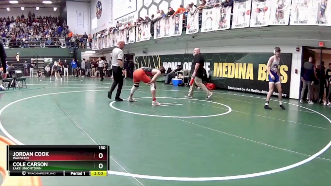 150 lbs Champ. Round 2 - Jordan Cook, Wauseon vs Cole Carson, Lake ...