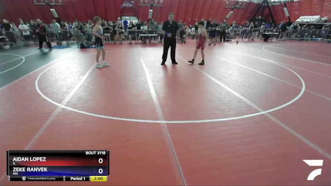 102 lbs Quarterfinal - Aidan Lopez, IL vs Zeke Ranvek, MN