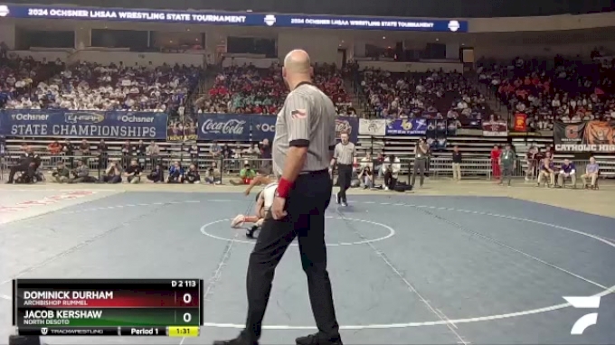 D 2 113 lbs 1st Place Match - Jacob Kershaw, North DeSoto vs Dominick ...