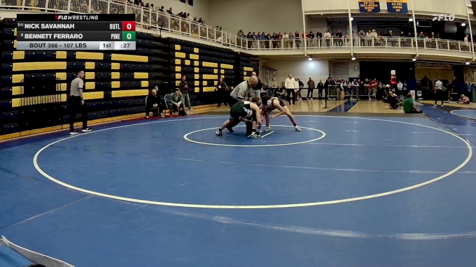 107 lbs 7th Place - Nick Savannah, Butler Area vs Bennett Ferraro, Pine ...