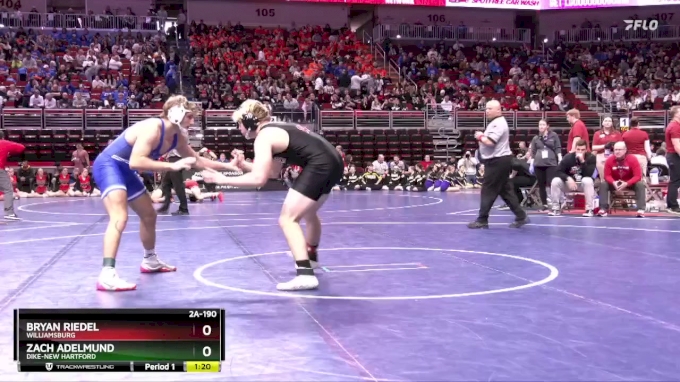 2A-190 lbs Champ. Round 2 - Zach Adelmund, Dike-New Hartford vs Bryan ...