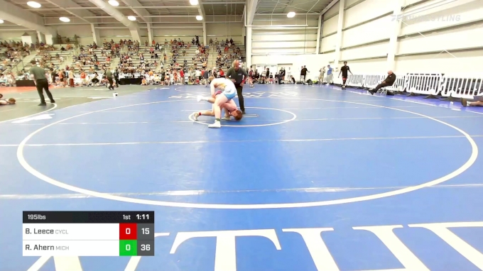 195 lbs Rr Rnd 1 - Benny Leece, Cyclones vs Ryan Ahern, Michigan Grapplers