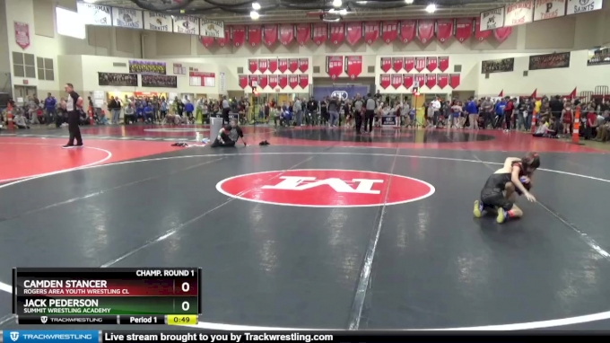 50 lbs Champ. Round 1 - Camden Stancer, Rogers Area Youth Wrestling Cl ...