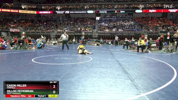 2A-157 lbs Champ. Round 1 - Dillon McMorran, West Marshall vs Cason ...