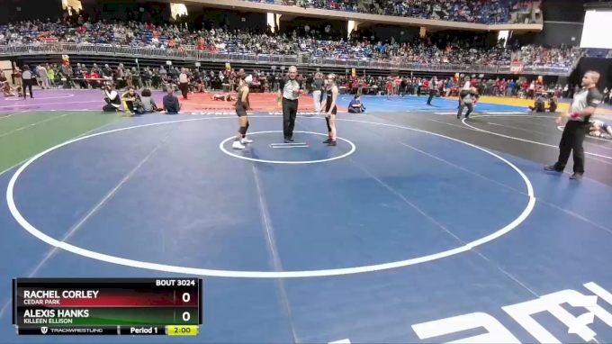 5A 114 lbs Champ. Round 1 - Rachel Corley, Cedar Park vs Alexis Hanks ...