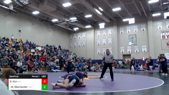 170 lbs Semifinal - Matt Oberlander, Father Ryan vs Spencer Kon ...
