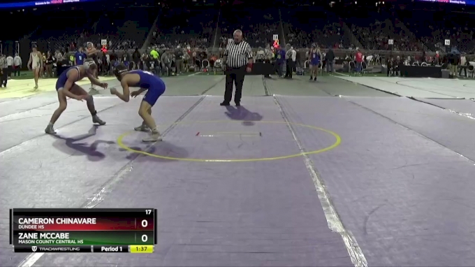 D3-126 lbs Semifinal - Cameron Chinavare, Dundee HS vs Zane McCabe, Mason County Central HS