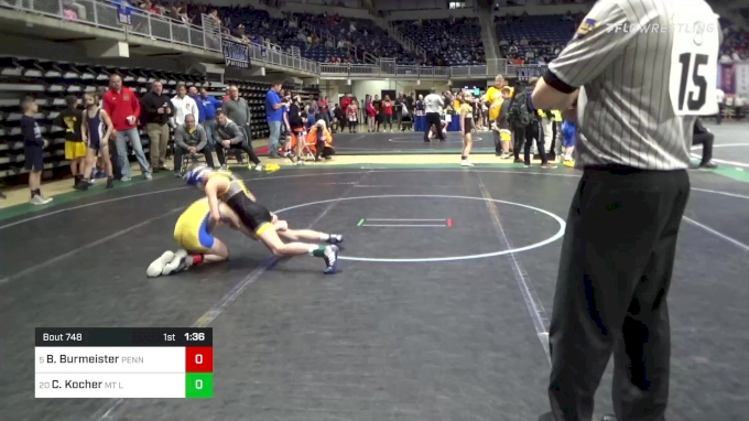 75 lbs Quarterfinal - Brooks Burmeister, Penn Trafford vs Calvin Kocher ...