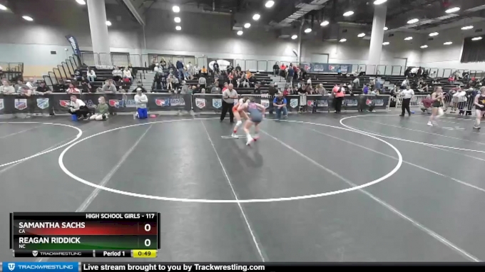 117 lbs Cons. Semi - Samantha Sachs, CA vs Reagan Riddick, NC 117 lbs Cons. Semi - Samantha Sachs, CA vs Reagan Riddick, NC