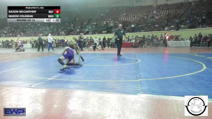 76 lbs Round Of 16 - Daxon McCarther, Weatherford Youth Wrestling vs ...