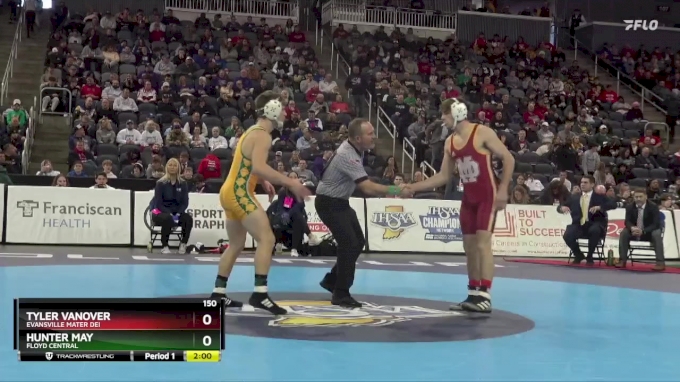 150 lbs Semifinal - Tyler Vanover, Evansville Mater Dei vs Hunter May ...
