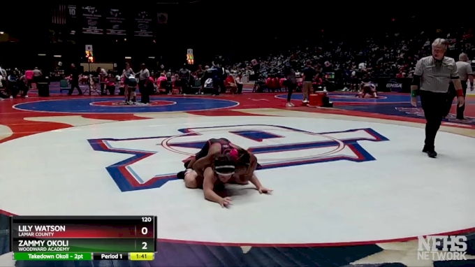120 lbs Champ. Round 1 - Zammy Okoli, Woodward Academy vs Lily Watson ...