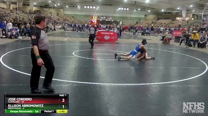 106 lbs Semis & 1st Wb (8 Team) - Jose Cordero, Cleveland vs Ellison ...