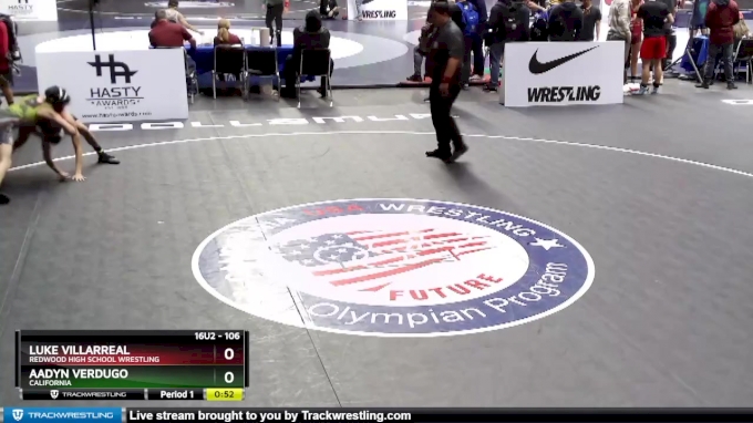 106 lbs Cons. Round 2 - Aadyn Verdugo, California vs Luke Villarreal ...