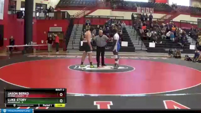 285 lbs Quarterfinals (8 Team) - Luke Story, Adairsville vs JASON BERKO ...