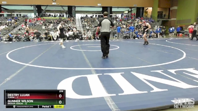 215 lbs Quarterfinals (8 Team) - Gunner Wilson, BROKEN ARROW vs Destry ...