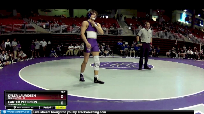 157 lbs Round 4 (6 Team) - Kyler Lauridsen, Bennington vs Carter ...