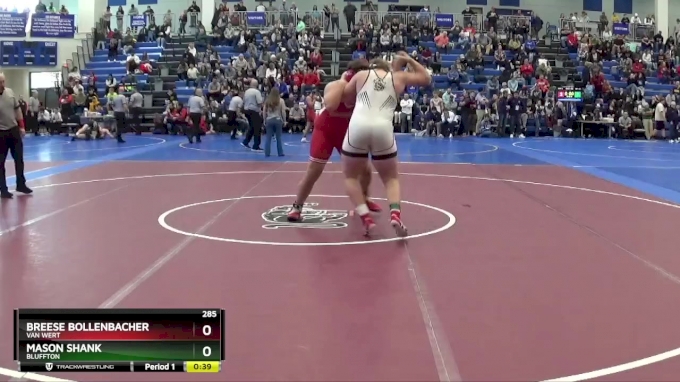 285 lbs Cons. Round 7 - Breese Bollenbacher, Van Wert vs Mason Shank ...