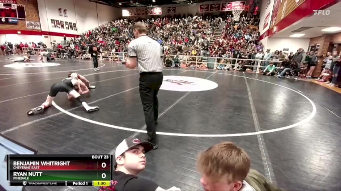 120 lbs Champ. Round 1 - Benjamin Whitright, Cheyenne East vs Ryan Nutt ...