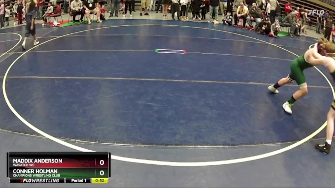 120 lbs Cons. Round 3 - Maddix Anderson, Wasatch WC vs Conner Holman ...